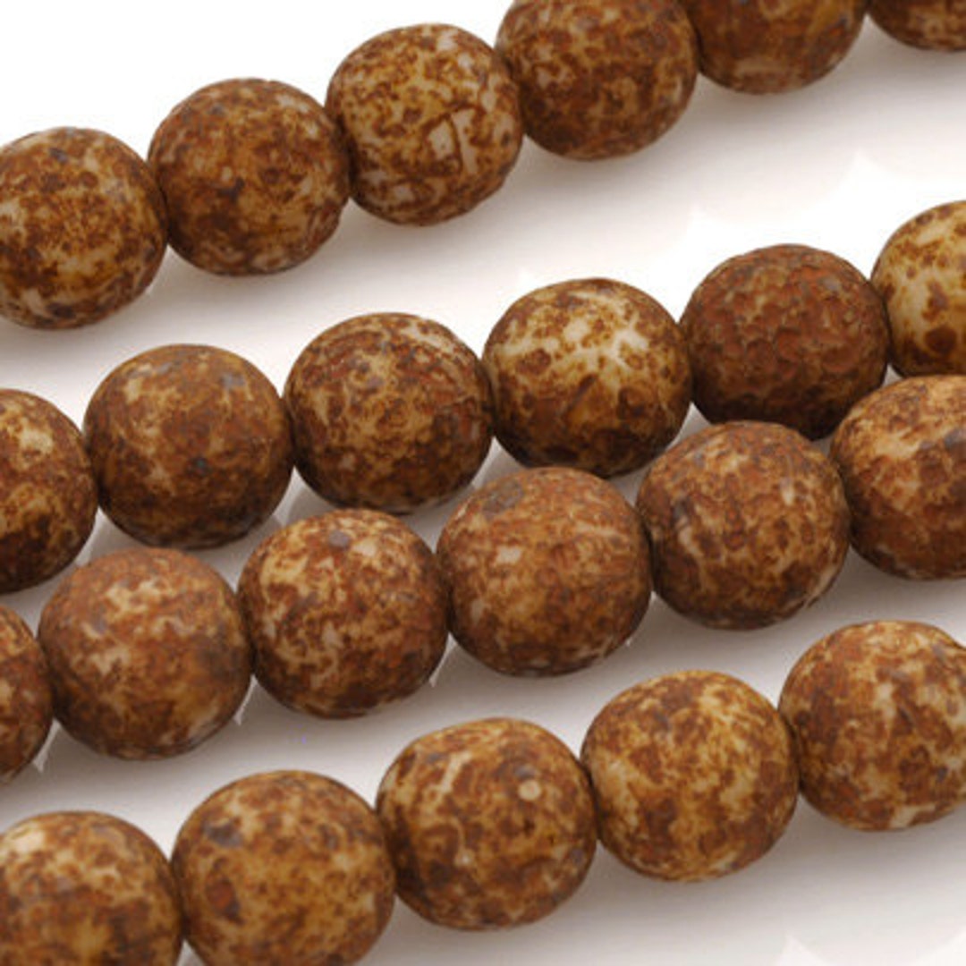 Glass-8mm Round-glow Yellow Stone Picasso-czech-quantity 1 - Etsy