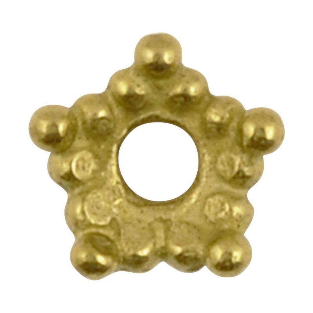 Casting Beads-8mm Dotted Star Bead Cap-brass-quantity 2 - Etsy
