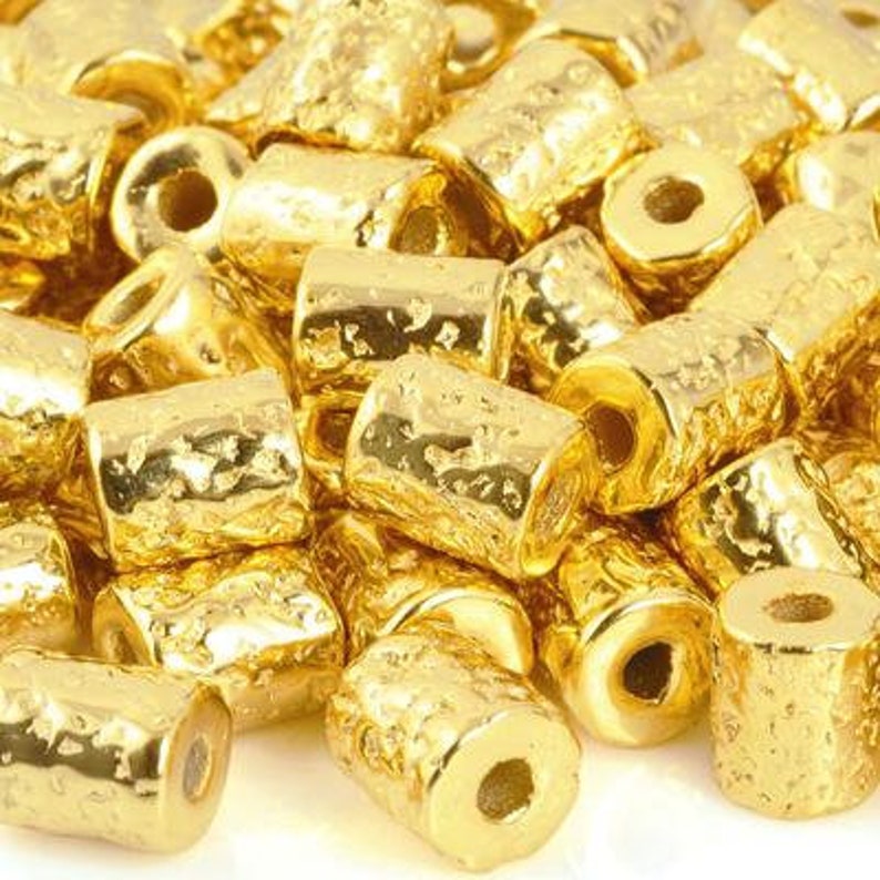 Ceramic Beads-10x9mm Coarse Round Tube-gold-quantity 1 - Etsy