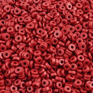 Ceramic Beads-6mm Round Disc-red-quantity 50 - Etsy
