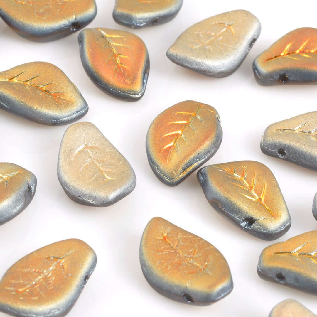 Glass-9x14mm Horizontal Hole Leaf Bead-crystal Marea Full Matte-czech ...