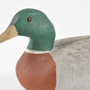 Vintage Hand Carved Mallard Wooden Duck Original Paint-rustic Hunting ...