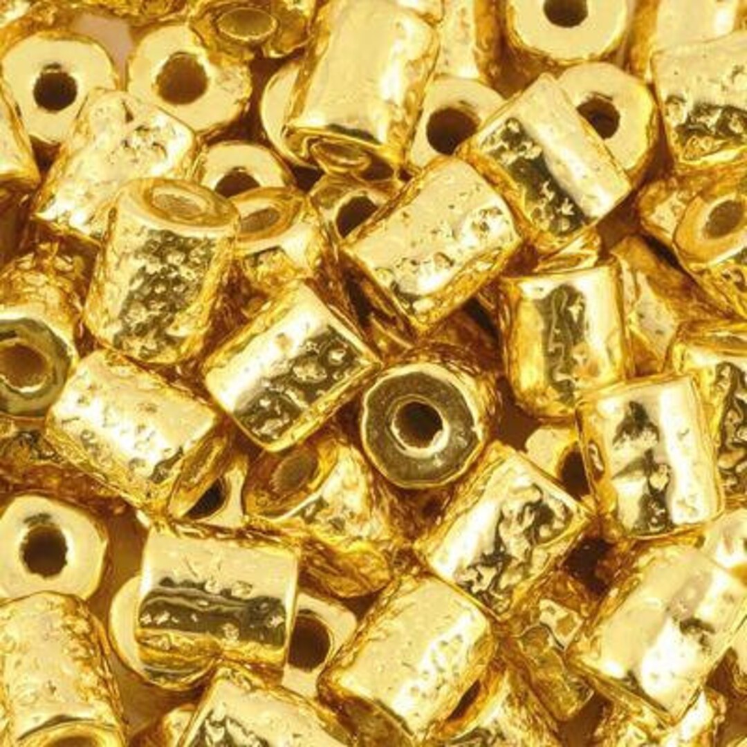 Ceramic Beads-10x9mm Coarse Round Tube-gold-quantity 1 - Etsy
