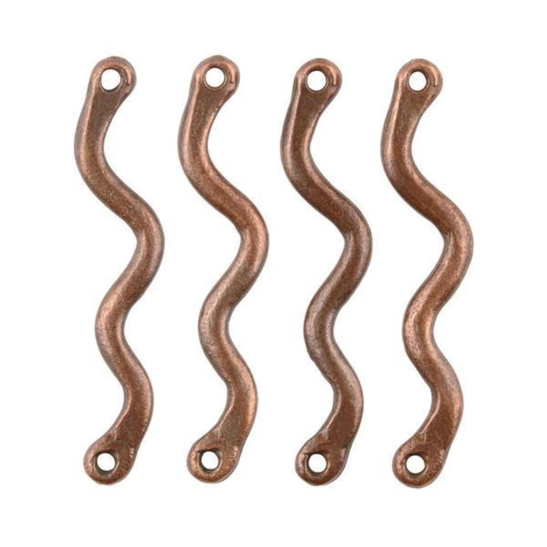 Casting-10x35mm Wavy Bar Connector-antique Copper-quantity 4 - Etsy