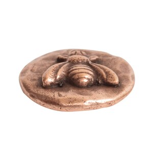 Nunn Design-pewter-18mm Round Organic Bee-small Charm-antique Copper ...