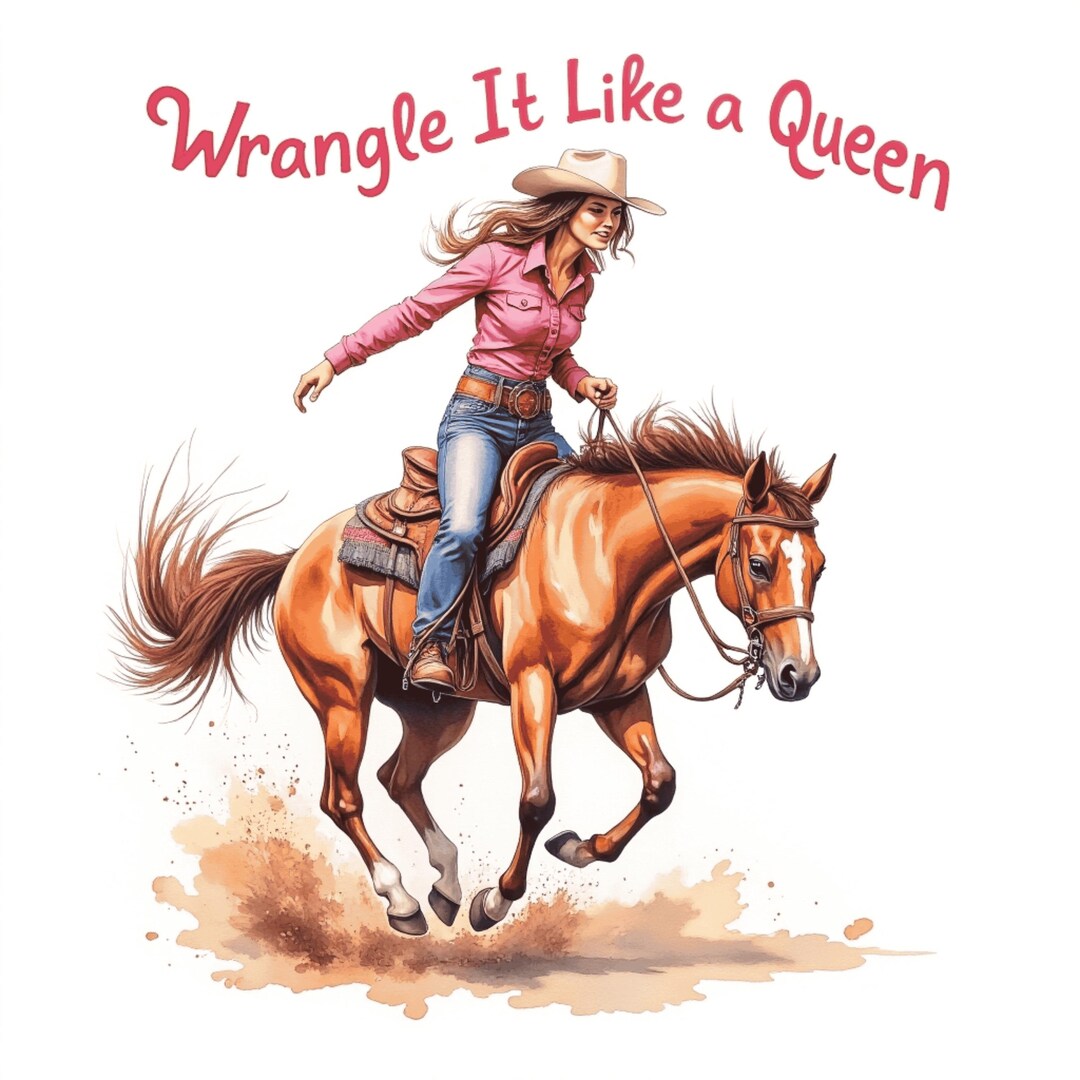 Wrangle It Like a Queen Png, Digital Download, Sublimation, Cowgirl Png ...
