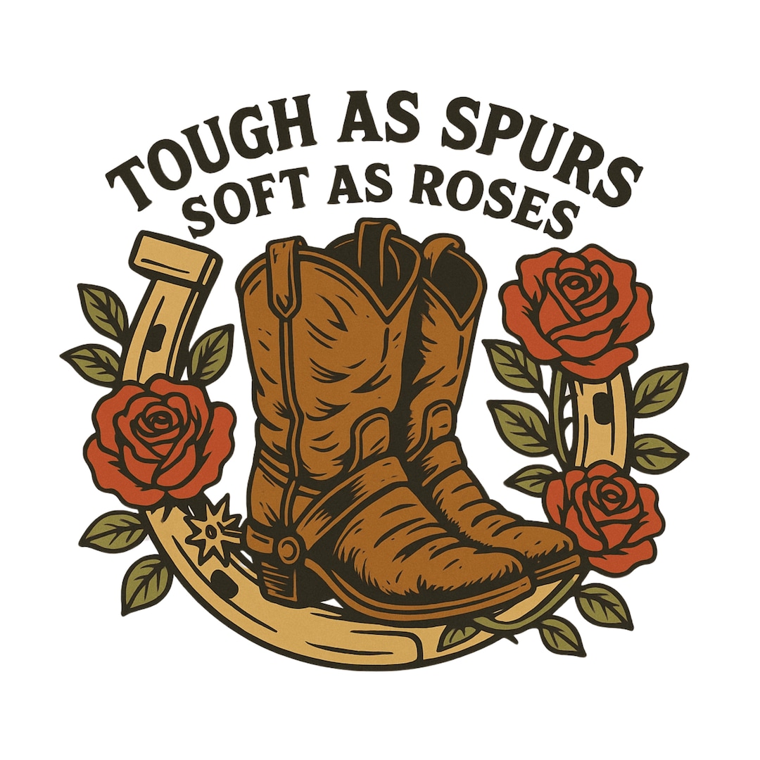 Tough as Spurs Soft as Roses Png, Digital Download, Floral Boots ...