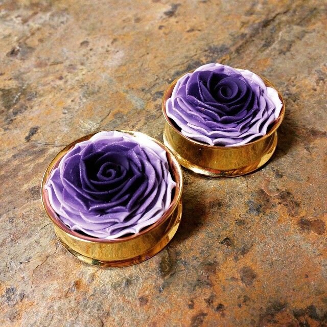 Ombre Rosebud Plugs 4g to 2 Gauges - Etsy