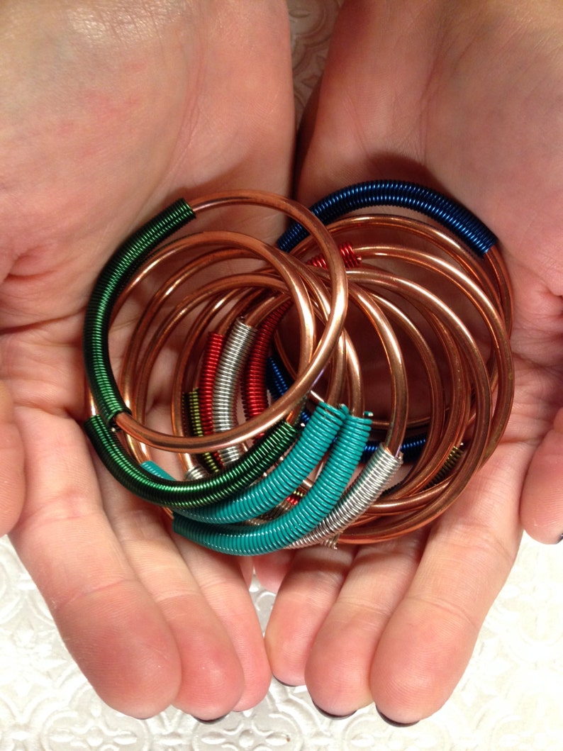 Coil Closure Copper Hoops 8g Earrings for Stretched Lobes - Etsy