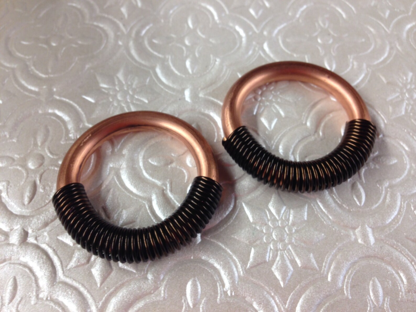Coil Closure Copper Hoops 1.5 Diameter Earrings for - Etsy