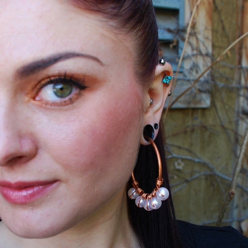 Brass Solar Flare Dangles Earrings for Stretched Lobes | Etsy