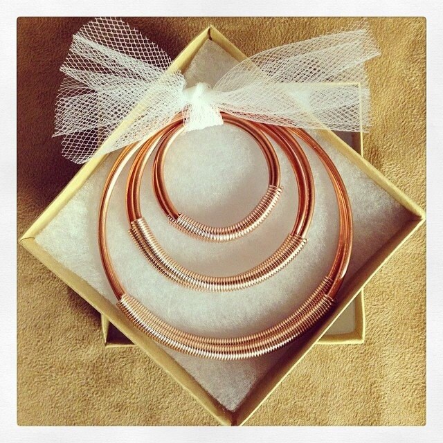 Coil Closure Copper Hoops Set of 3 Earrings for Stretched | Etsy