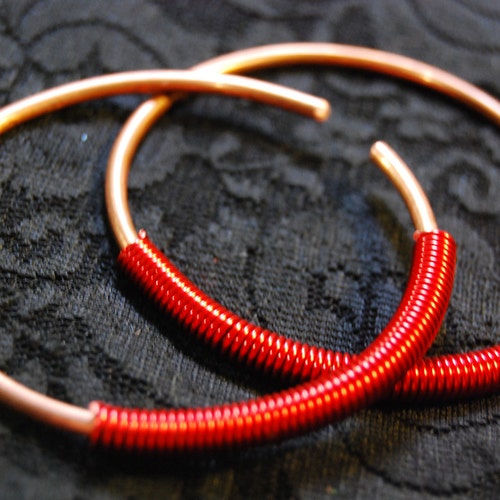 Chaotic Coil Closure Hoops With Beads Earrings for Stretched - Etsy