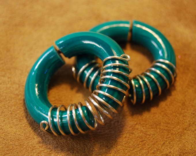 Itty Bitty Coil Closure Hoops - Earrings for Stretched Lobes - Faux ...