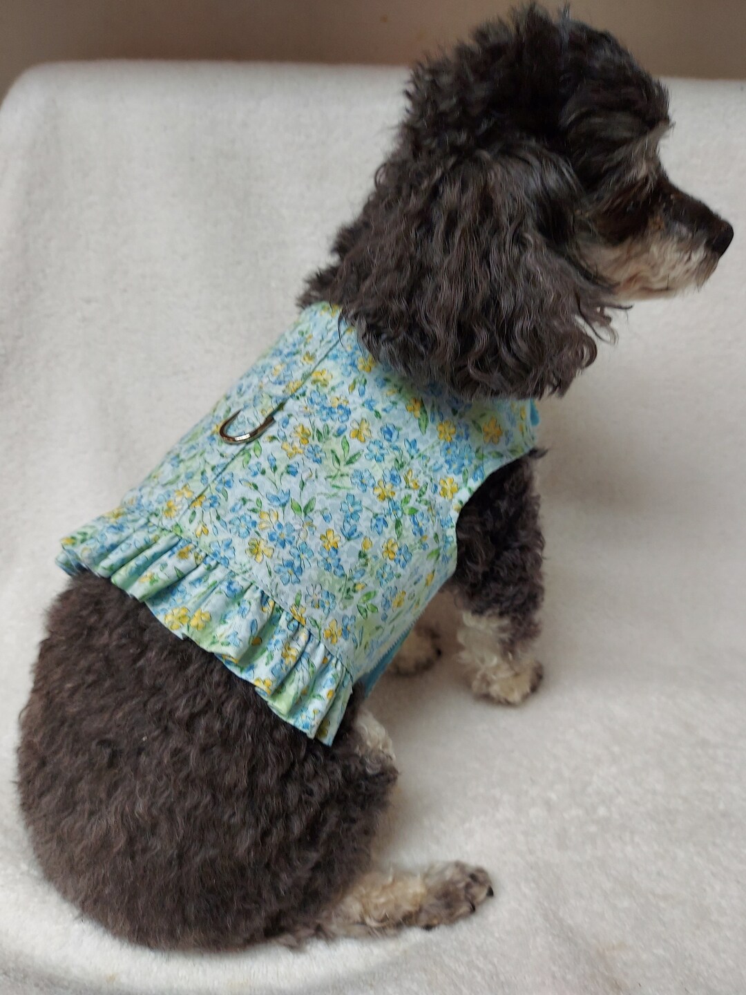 Girl Dog Harness Vest Dress Female Small Puppy Ruffled Mini Skirt ...