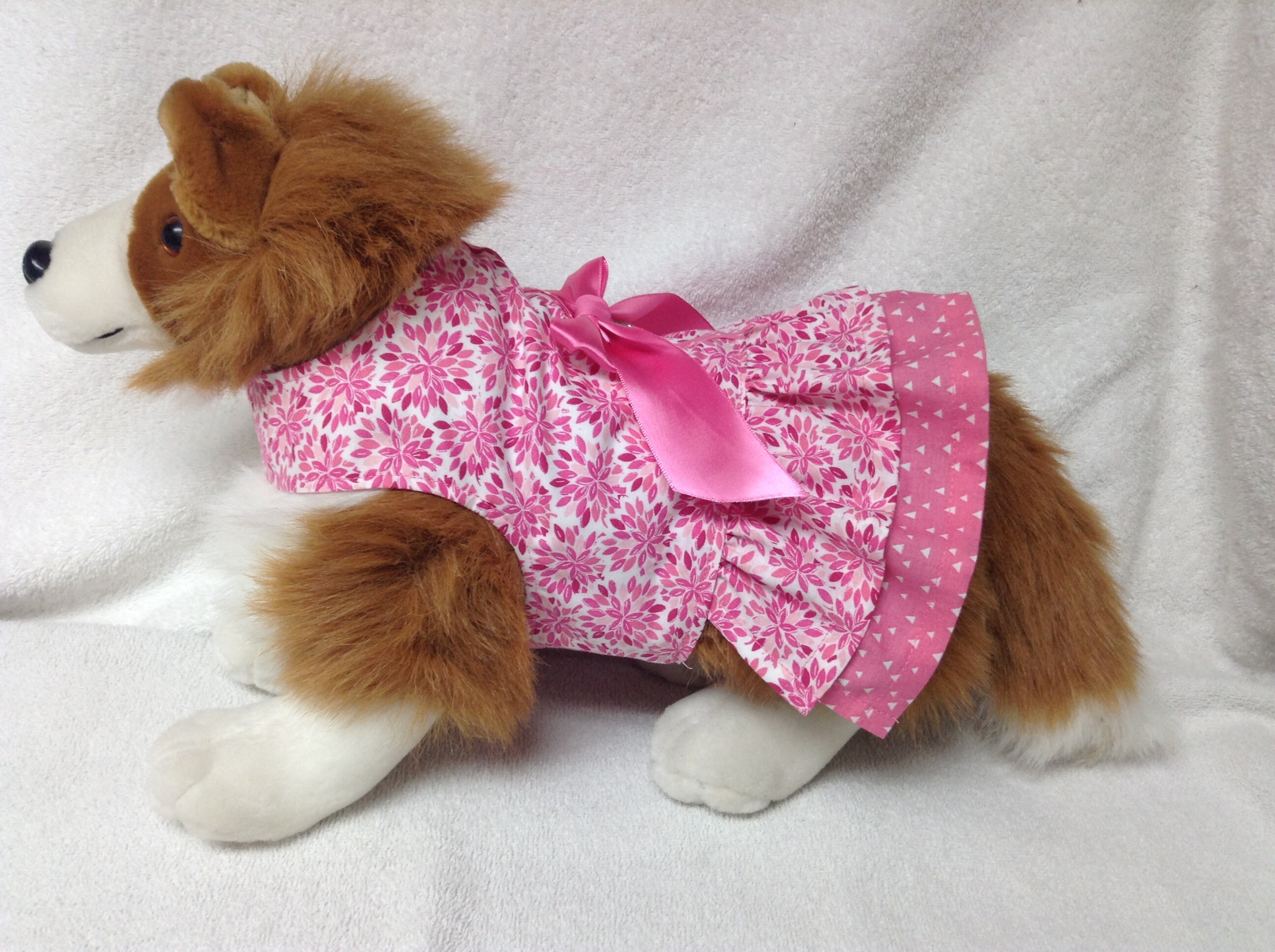 Girl Dog Harness Vest Pet Puppy Dress Double Skirt Ruffle and Optional ...