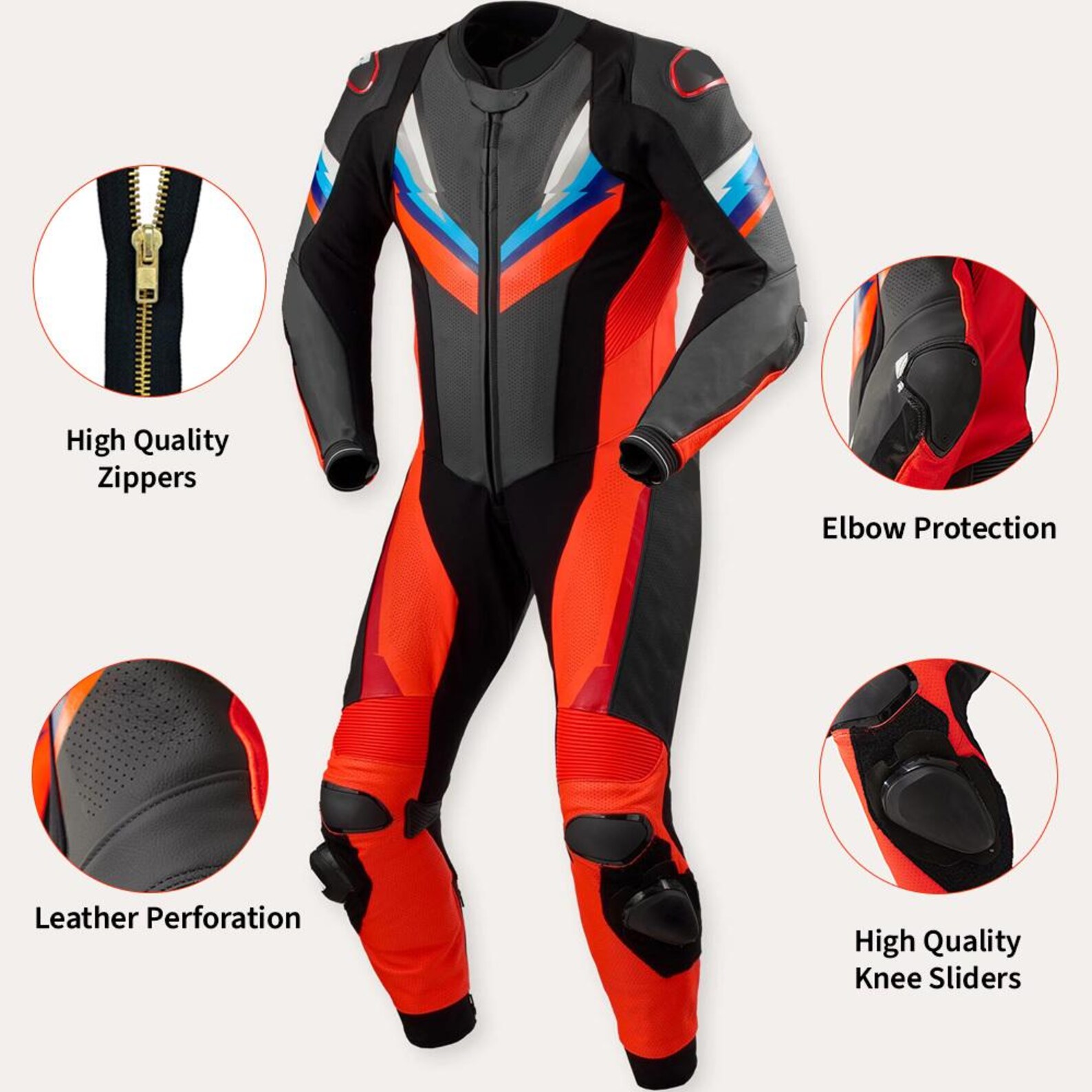 Custom Leather Motorcycle Suit for Men- Handmade Racing Armor With ...