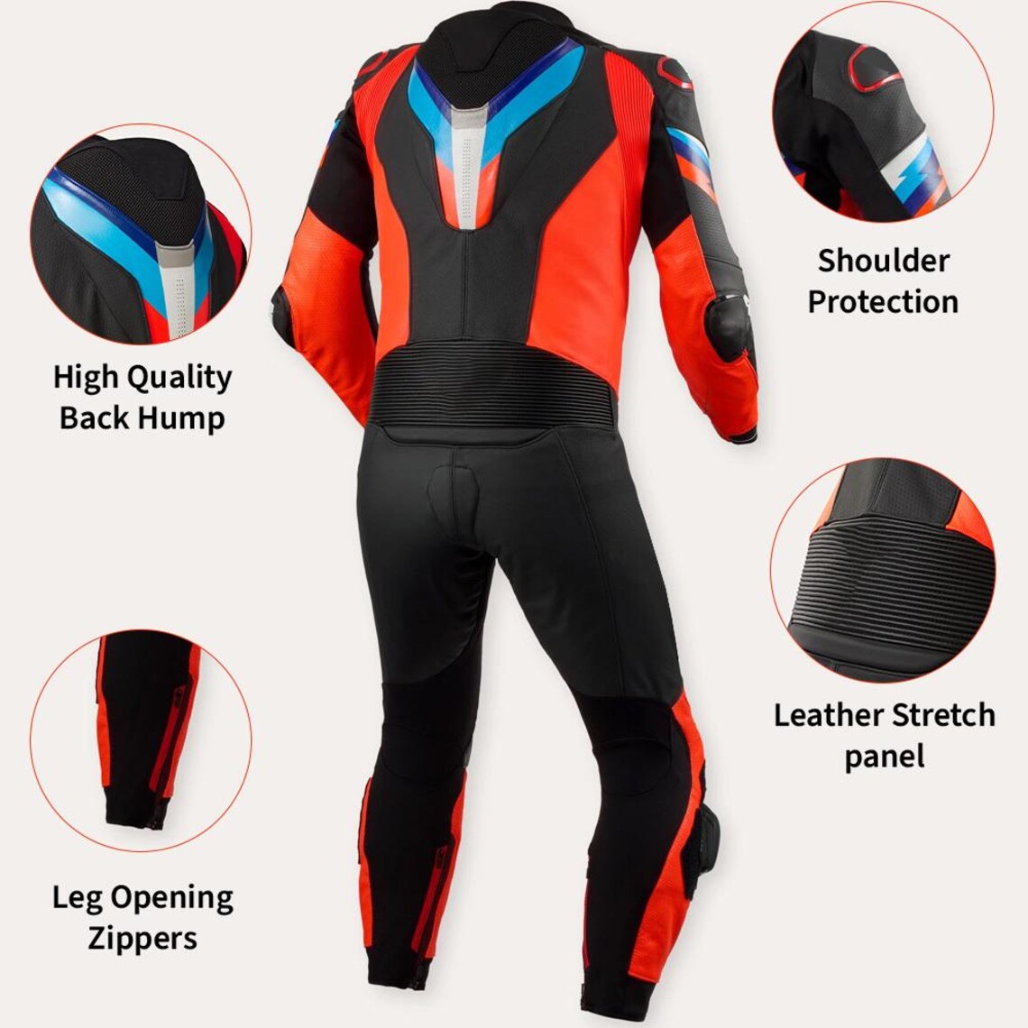 Custom Leather Motorcycle Suit for Men- Handmade Racing Armor With ...