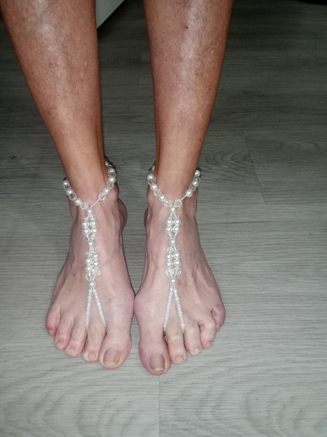 Whitepearl Beaded Barefoot Sandal Jewelry - Etsy
