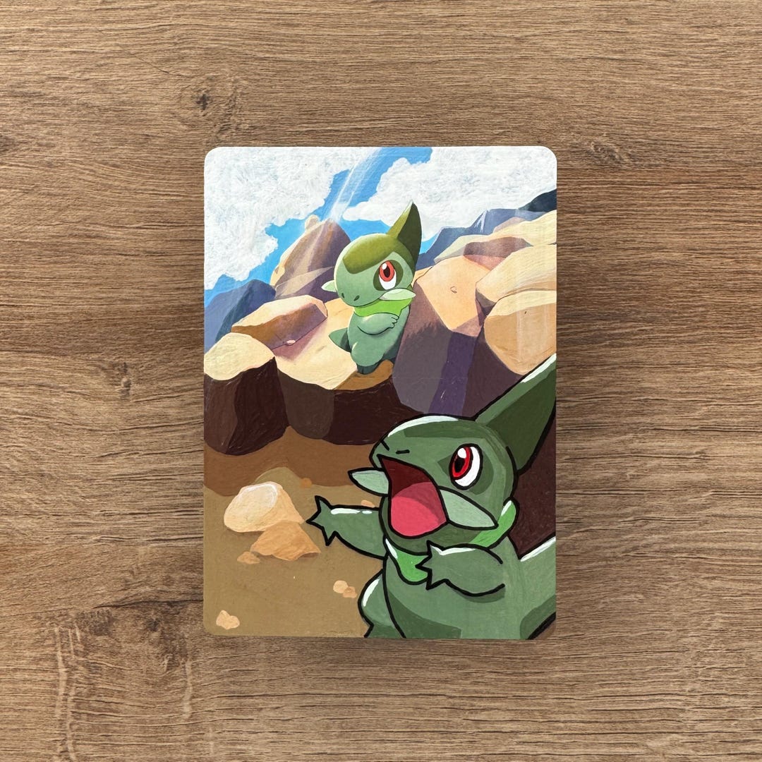 Axew Hand-painted Custom Pokemon Card, Cute and Unique Art Card Gift ...
