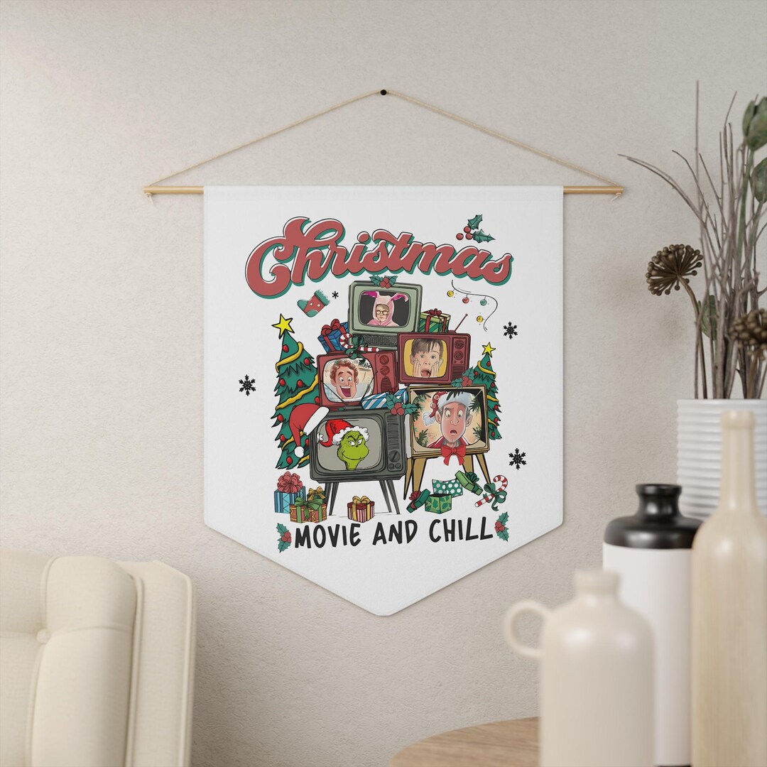 Christmas Movie Night Pennant Banner: Festive Holiday Decor - Etsy