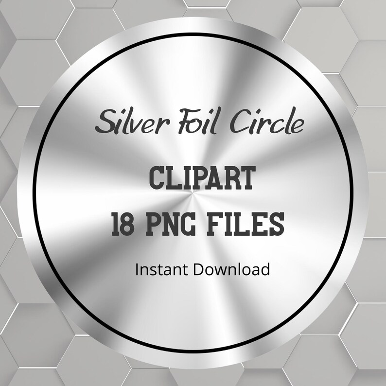 18 Silver Foil Circle Clipart PNG | Metallic Circle Frames | Round ...