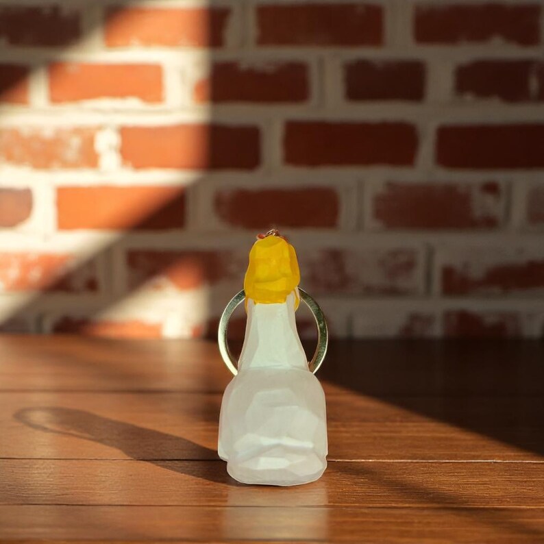 Hand-carved Wooden Duck Keychain: Miniature Wood Figurine Charm - Etsy