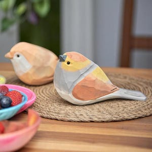 Handmade Wooden Bird Sculpture, Bird Lovers, Gift for Him Desk Decor ...