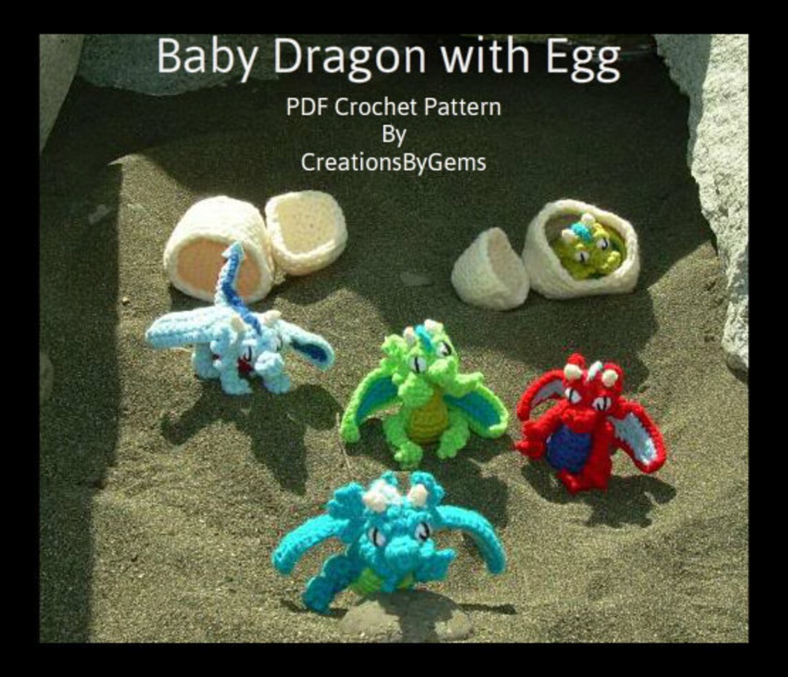 Guardian the Dragon With Babies and Egg PDF Crochet Pattern by ...