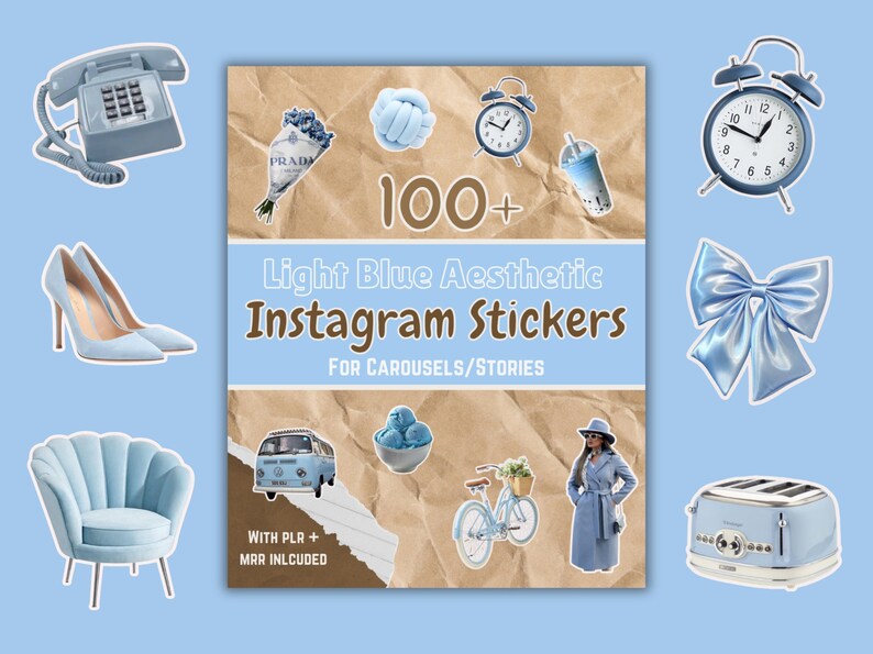 100+ Light Blue Aesthetic Instagram Stickers | Pastel Blue Pngs for ...
