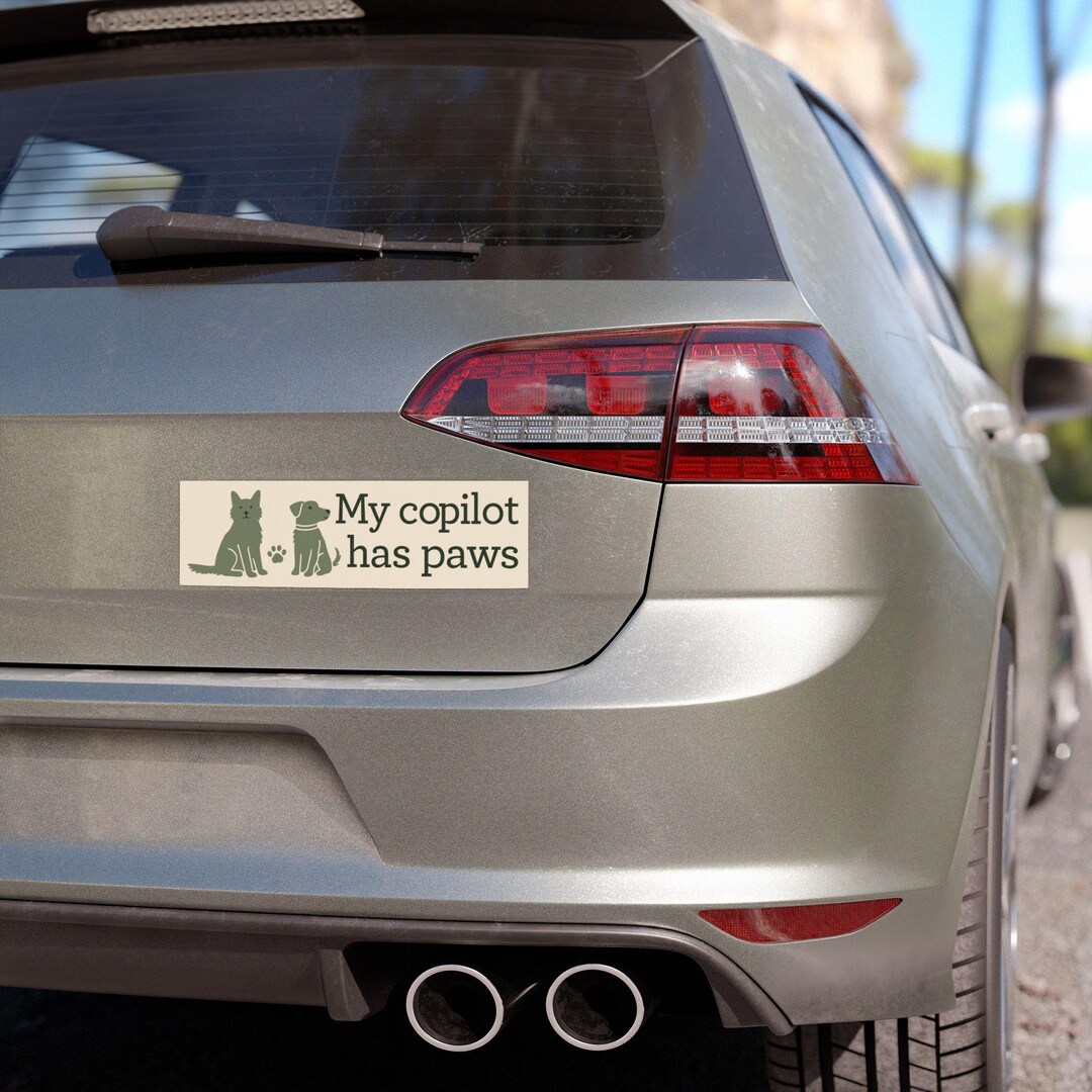 My Copilot Has Paws Car Magnet | Dog Cat Paw Print - Etsy UK