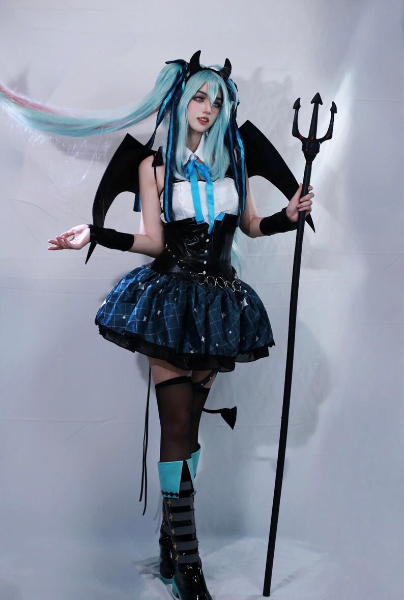 15 Days to Make - Hatsune Miku Devil Raccoon Cosplay Costume, Gothic ...