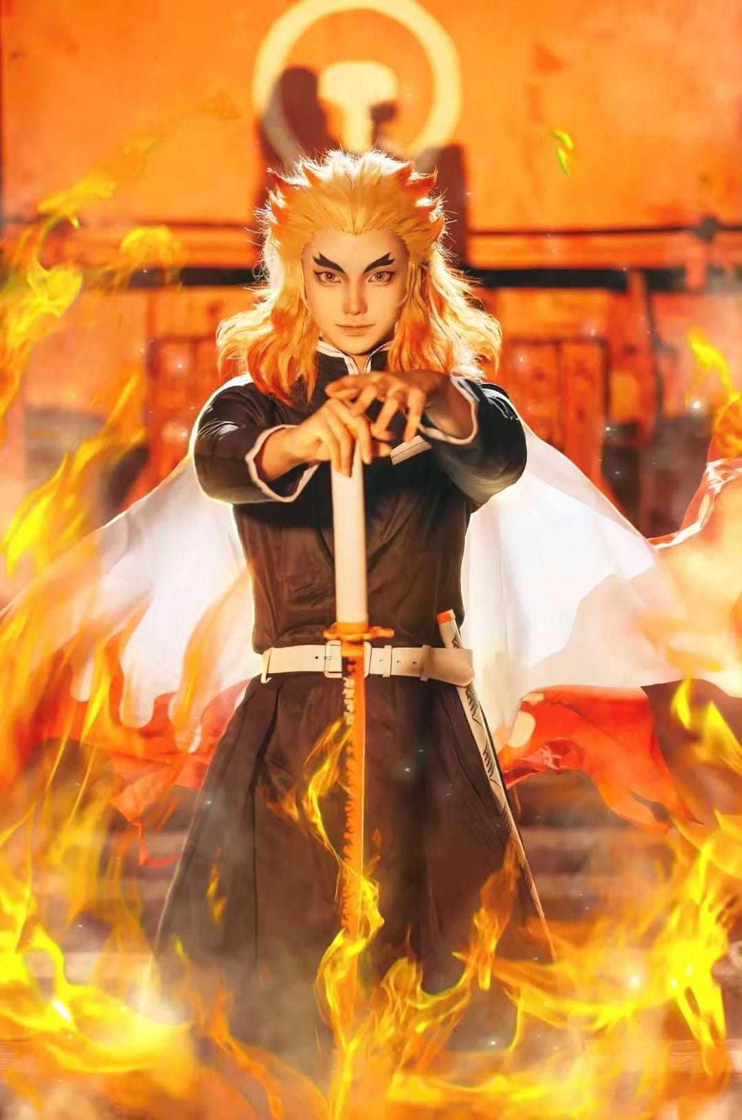 15 Days to Make -•- "心を燃やせ" Custom Kyojuro Rengoku Cosplay Costume ...