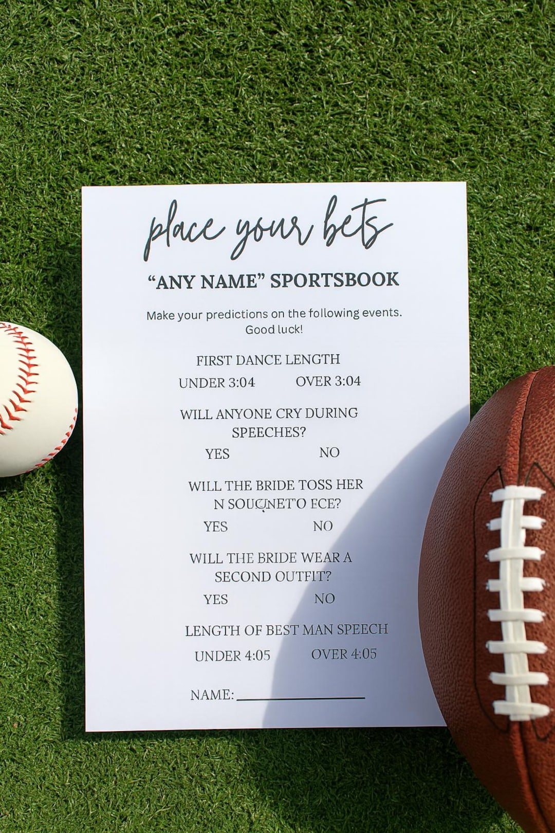 Wedding Post Parlay Betting Slip Template | Printable Wedding Game ...