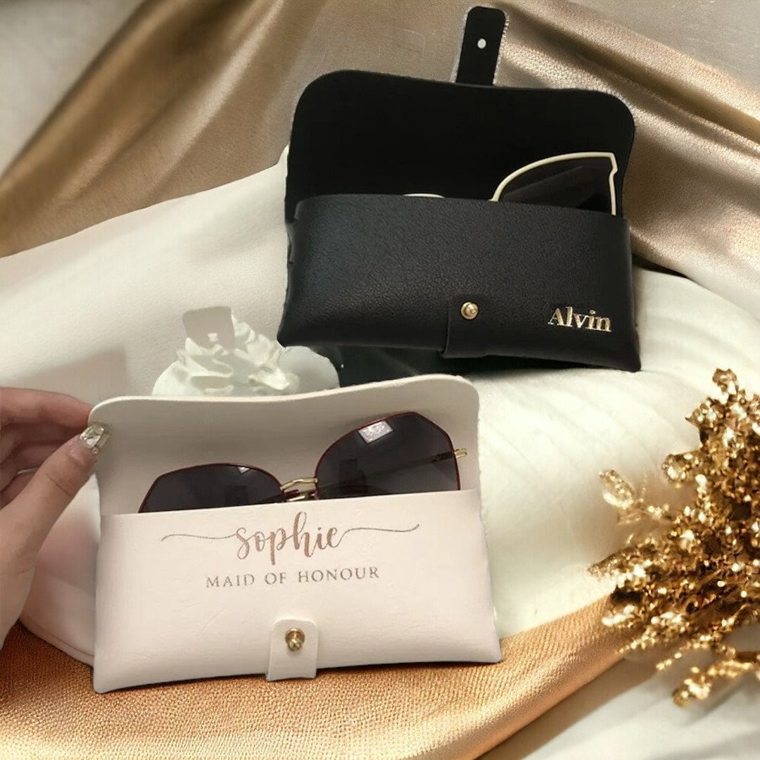 Personalized Glasses Case Wedding Bridesmaid Gifts Custom Soft Leather ...