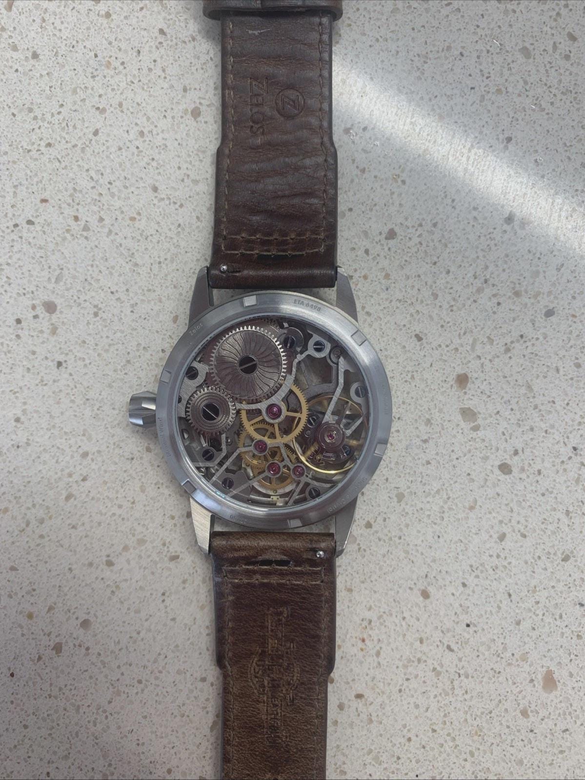 SUPERARE Zelos Skyraider Titanium Skeleton Watch Manual Wind Limited ...