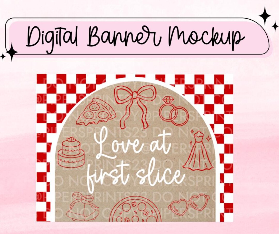 Love at First Slice Banner Mockup | DIGITAL DOWNLOAD | Wedding Shower ...