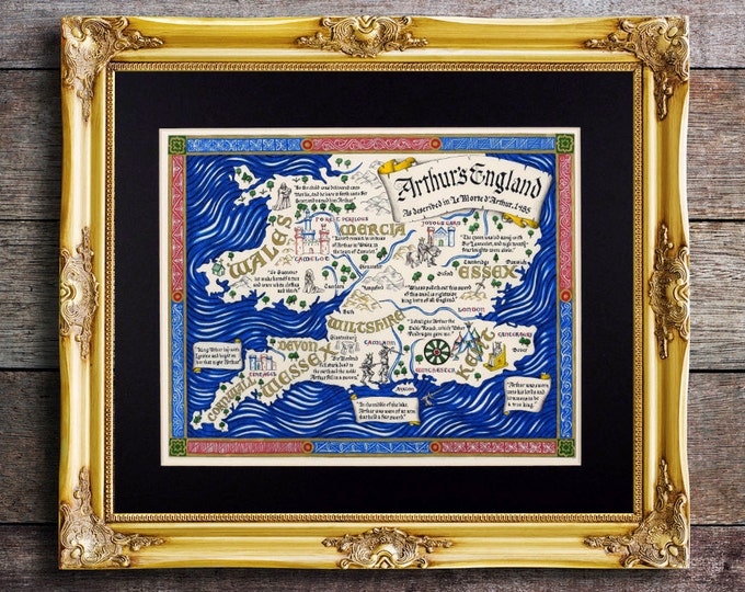 Map of King Arthur's England // Camelot Map // Thomas | Etsy