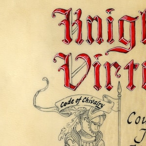 Code of Chivalry With Medieval Knight and Dragon Fine Art Print ...