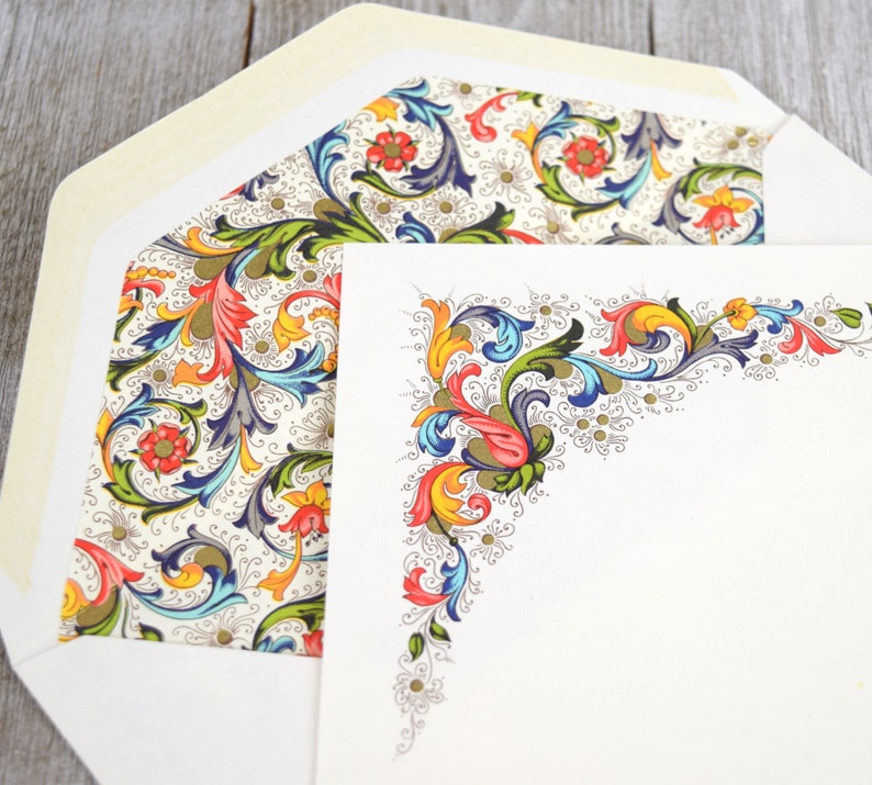 Medieval Stationery Set With Envelopes Acanthus Design Rossi Sheets - Etsy