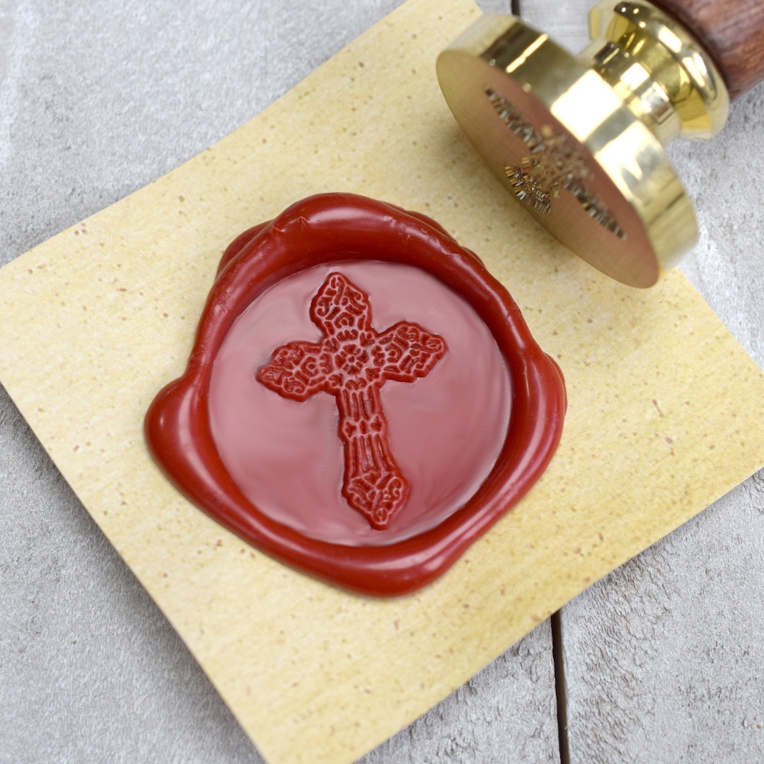 Christian Cross Wax Seal Stamp // Religious Symbol Brass Stamp for ...