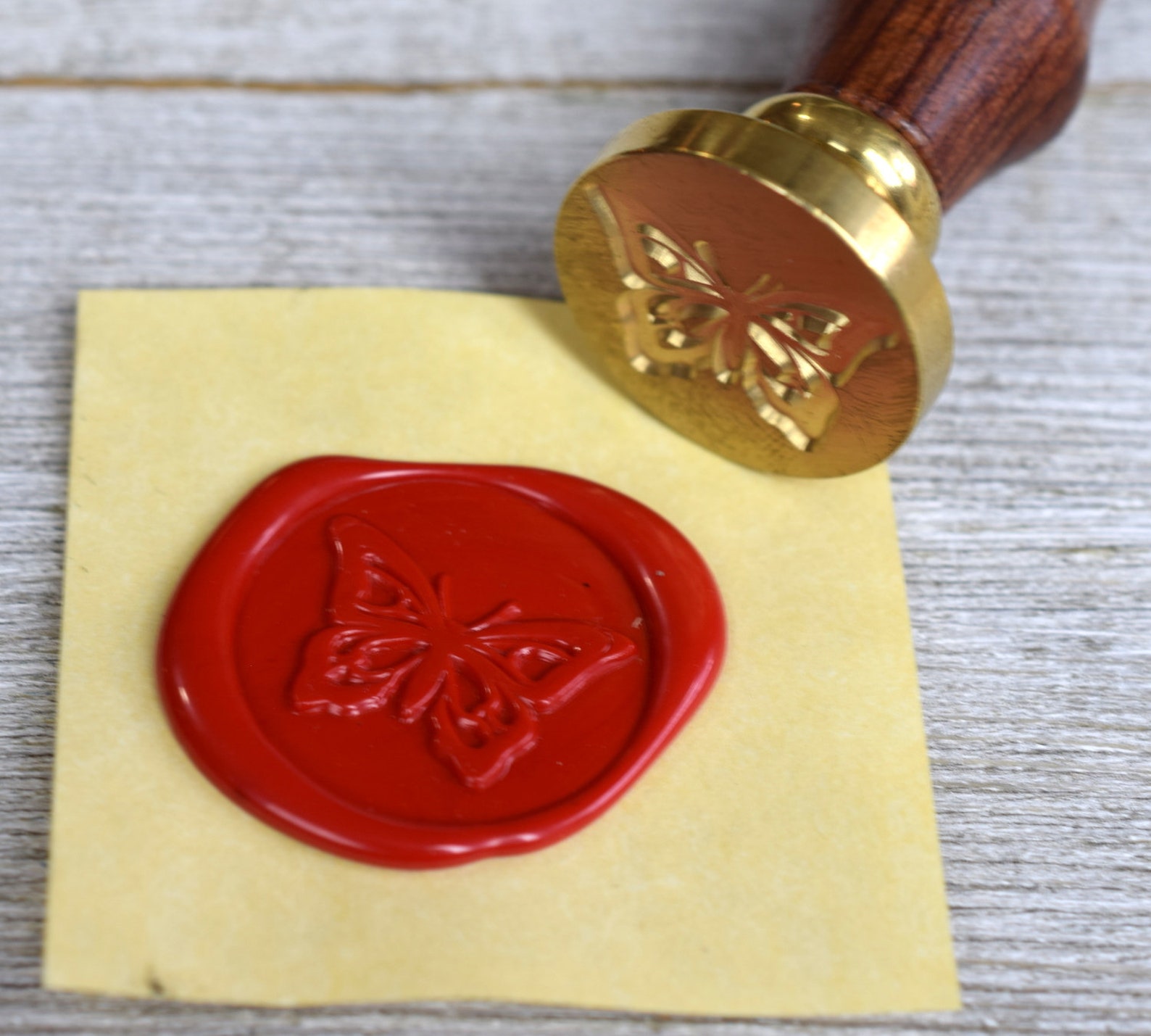 Butterfly Wax Seal Stamp // Winged Insect Brass Stamp for | Etsy