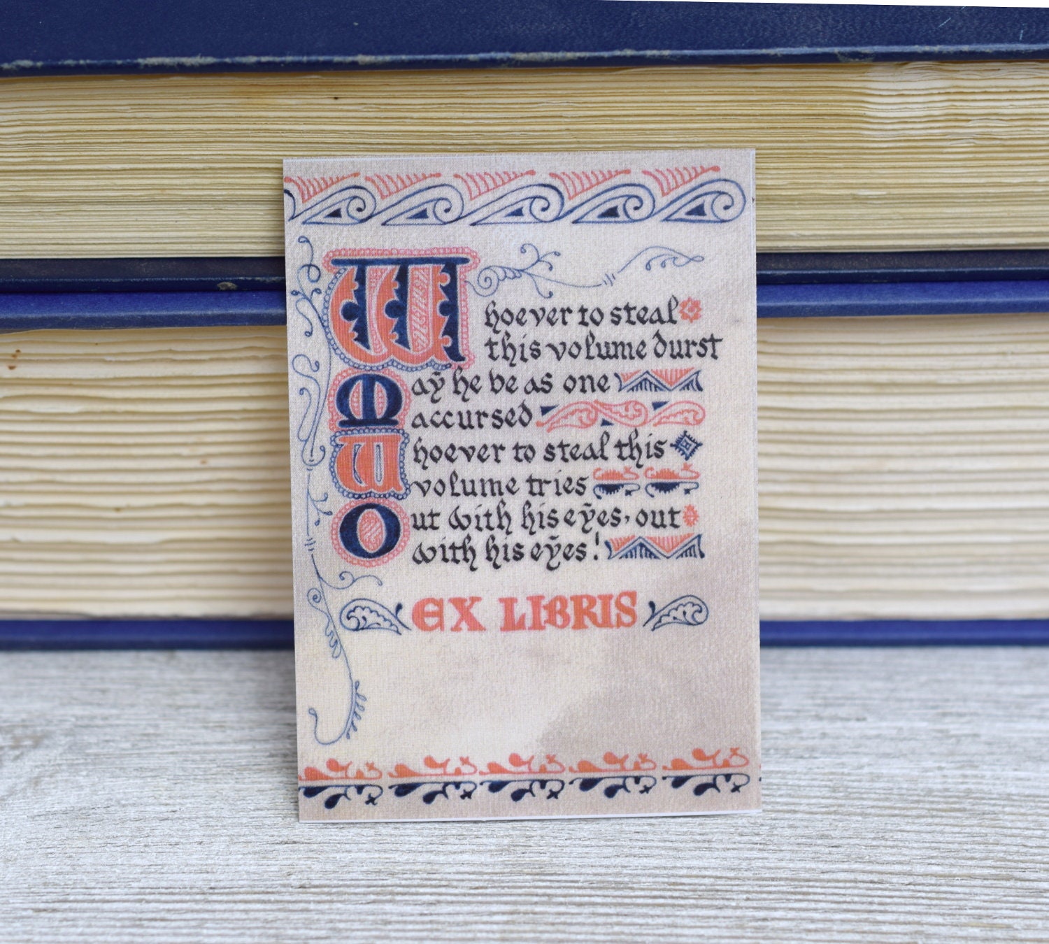 Medieval Bookplates: Book Curses, Self-adhesive Stickers Set of 24 - Etsy