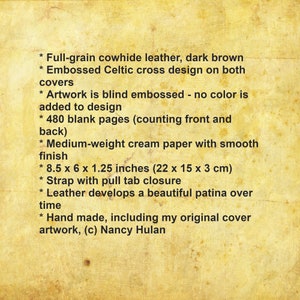 Celtic Cross Journal Brown Leather Blank Paper for Bible Study - Etsy