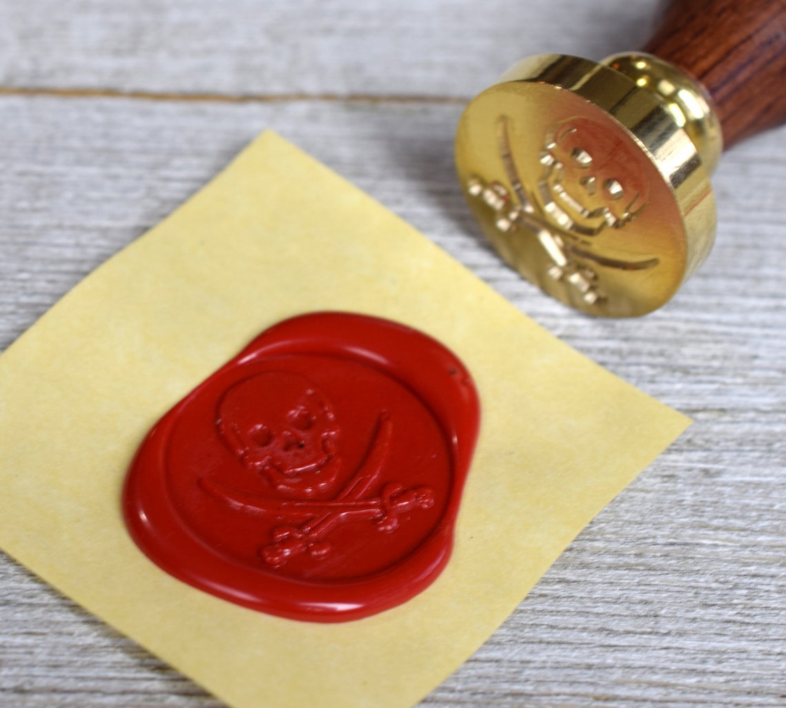 Skull and Swords Wax Seal Stamp // Jolly Roger Pirate Brass - Etsy