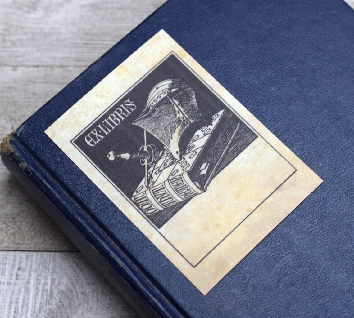 Sword Bookplate: Set of 24 Library Book Plate Stickers With - Etsy