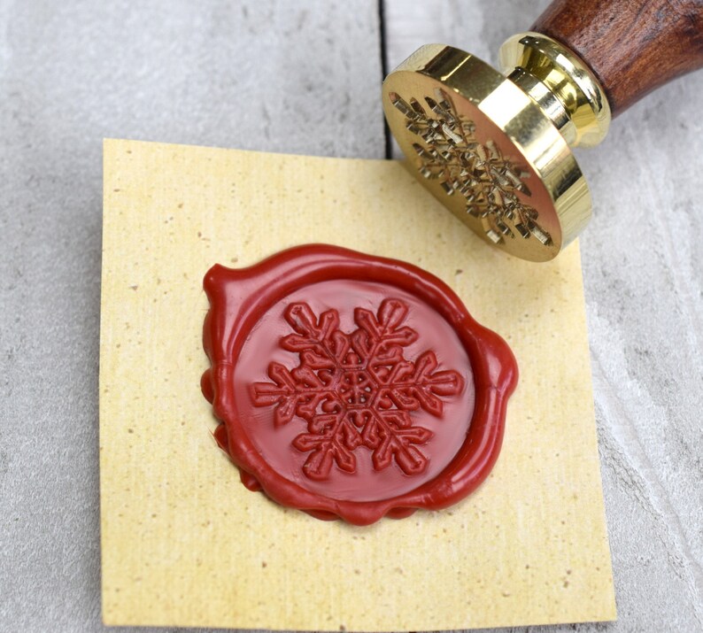 Winter Snowflake Wax Seal Stamp // Christmas Holiday Brass | Etsy