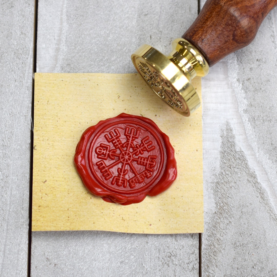 Norse Viking Compass Stamp // Vegvisir Wayfinder Brass Stamp for Wax ...