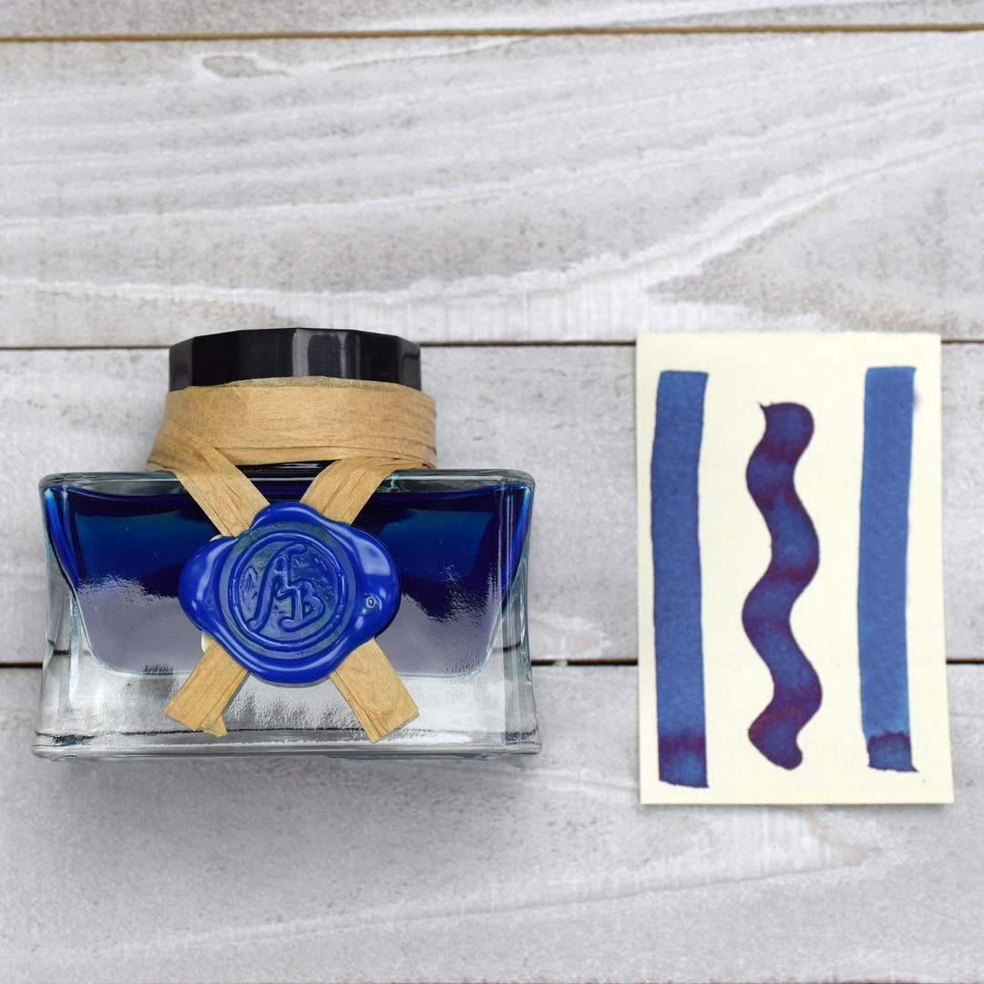 Blue Calligraphy Ink for Quills and Dip Pens, Sapphire Sea Writing Ink ...