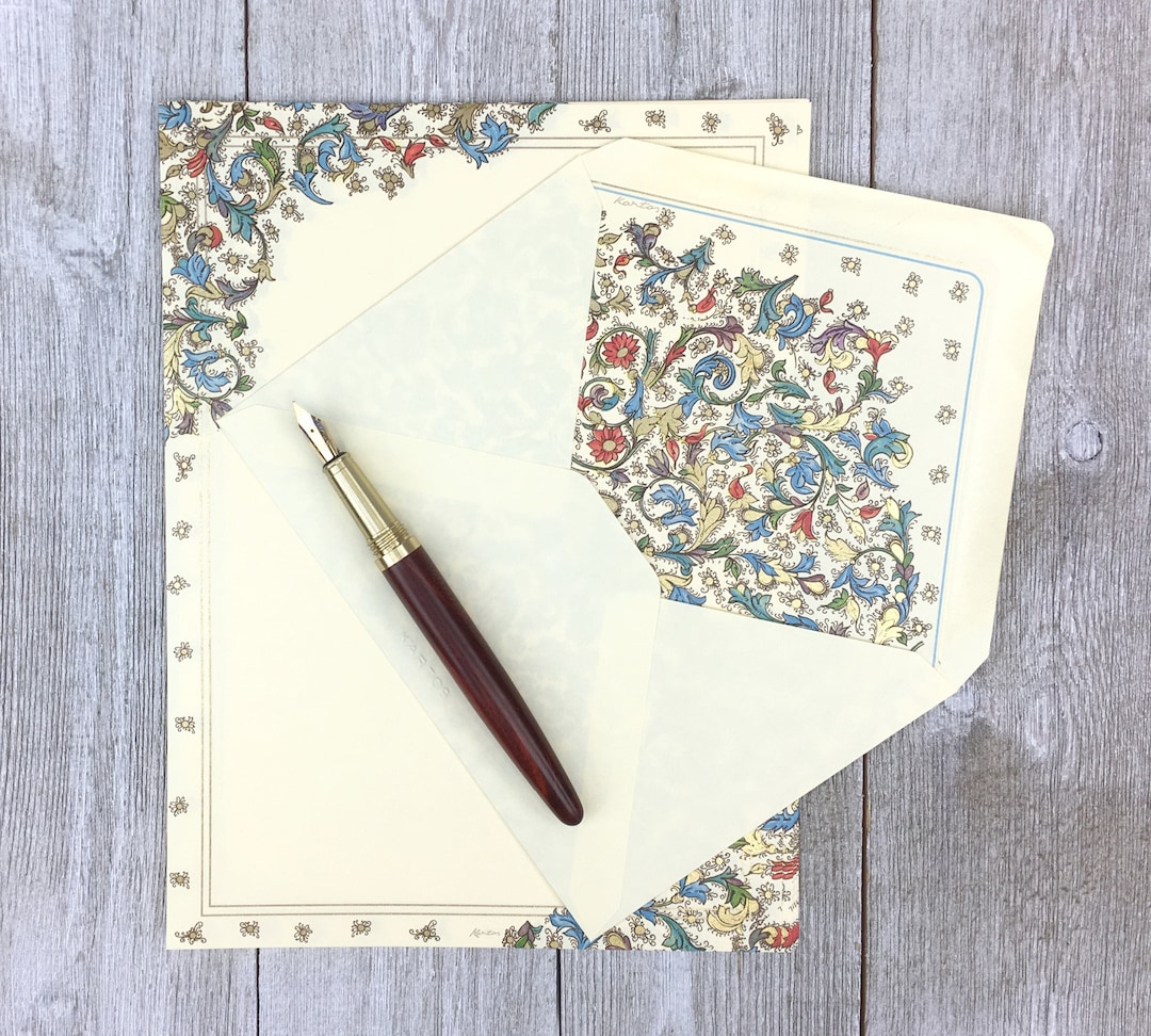 Medieval Flower Stationery Sheets and Envelopes Kartos Medicea ...